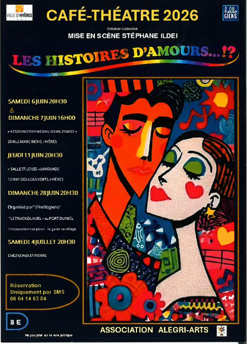 Hyères 2026 – Café théatre : les histoires d'amours...!? | Spectacle ...
